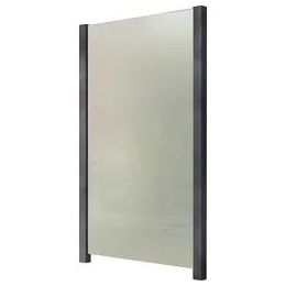 Zaun STAKET PRO, grau, Pfosten: 2 Stk., Aluminium, Glas, Zaunelemente, Glaszaun, Gesamtl&auml;nge: 1,217 m, 2 Pfosten