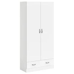 Kleiderschrank Inosign "Space Dreht&uuml;renschrank, Aufbewahrung Kasten Schrank Stauraum", wei&szlig;, B:79,4cm H:170,4cm T:35,7cm, Holzwerkstoff, Schr&auml;nke, Kinderkleiderschrank Kleiderschrank Dreht&uuml;renschrank, 2 T&uuml;ren, 3 Einlegeb&ouml;den und 1 breite Schublade, Breite 79 cm
