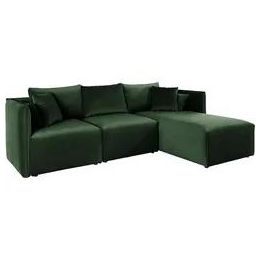 Ecksofa OTTO HOME "N&ouml;re L-Form", gr&uuml;n (dunkelgr&uuml;n), B:262cm H:74cm T:172cm, Samtoptik (100% Polyester);Struktur (100% Polypropylene);Webstoff (100% Polyester);Struktur fein (100% Polyester);Luxus-Microfaser Lederoptik (100% Polyester);Baumwoll-/Leinenmix (60% Baumwolle/40% Leinen), Sofas, Ecksofa, 3 Teile, in vielen Bezugsqualit&auml;ten und Farben. Modulteile s. "N&ouml;re"
