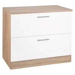 Unterschrank Optifit "Kalmar", wei&szlig;, B:100cm H:85cm T:60cm, Schr&auml;nke, Unterschrank, Breite 100 cm