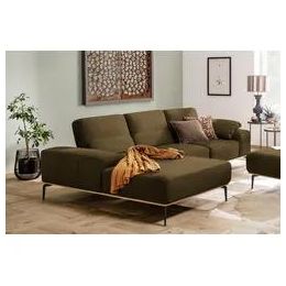 Ecksofa W.Schillig "run, Designsofa mit tollem Sitzkomfort, bequem, L-Form", gr&uuml;n (camouflage w82), B:299cm H:88cm T:178cm, Longlife Xtra-Leder Z73: Naturwalkleder der Luxusklasse aus den erlesensten Rohh&auml;uten. Hautst&auml;rke 1, 1 &ndash; 1, 3 mm;ROHLEDER Jacquard-Flachgewebe Q2 W60 (63% Polyester, 37% Polyacryl);ROHLEDER Chenille-Flachgewebe Q2 W77 (68% Polyacryl, 32% Polyester);Stoff S37 (100% Polyester),