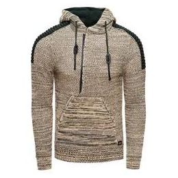 Kapuzensweatshirt Rusty Neal "Knitwear", Herren, Gr. XXL, braun (camelfarben), 70% Polyacryl, 30% Baumwolle, unifarben, normal, ohne Ausschnitt, Sweatshirts, mit praktischem Rei&szlig;verschluss