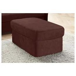 Polsterhocker DOMO collection "Elva", braun, B:60cm H:39cm T:60cm, (gepr&auml;gte) Luxus-Microfaser (100% Polyester);Kunstleder SOFTLUX / Struktur ( 100% Polyester);Microfaser PRIMABELLE (100% Polyester), Hocker, Polsterhocker