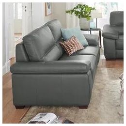 3-Sitzer Calia italia "Gaia, hochwertiges Ledersofa mit erstklassigem Sitzkomfort", grau, B:210cm H:92cm T:97cm, Leder SORRENTO - 100% Leder;Leder BULL - 100% Leder, Sofas, edles Design, in zwei hochwertigen Lederqualit&auml;ten
