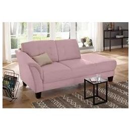 Recamiere Home Affaire "Trondheim", rosa (altrosa), B:197cm H:89cm T:90cm, Luxus-Microfaser (90% Polyester, 10% Polyamid);Struktur fein (100% Polyester);Flachgewebe (100% Polyester), Sofas, Recamiere, freistehend, mit Federkern, Knopfheftung im R&uuml;cken, F&uuml;&szlig;e Buche