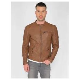 Lederjacke Mustang "31021311", Herren, Gr. M, braun (cognac), Obermaterial: 100% Lammleder. Innenfutter: 100% Baumwolle. &Auml;rmelfutter: 100% Polyester, Jacken