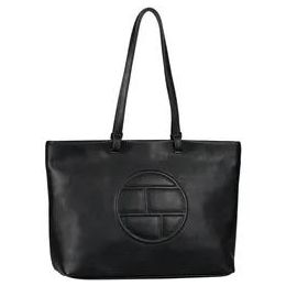 Shopper Tom Tailor "Rosabel", Damen, Gr. B/H/T: 39,5cm x 28cm x 12cm, schwarz, Polyurethan, Polyurethan (PU), Strukturmuster, bedruckt, clean, gepflegt, Taschen Shopper, aus weich genarbtem Lederimitat im cleanen modernen Look