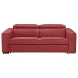 Schlafsofa Egoitaliano "Cabiria, Design und super Sitz- und Liegekomfort", rot (marsala), B:226cm H:97cm T:103cm, Luxus-Micofaser Lederoptik (100% Polyester) ist ein neues technisches Gewebe mit einem visuellen und taktilen Aspekt, der dem Nubuk sehr nahe kommt, mit innovativen Eigenschaften. Seine au&szlig;erordentliche Weichheit kommt von einem exklusiven Produktionsprozess, der Unreinheiten und Unreg