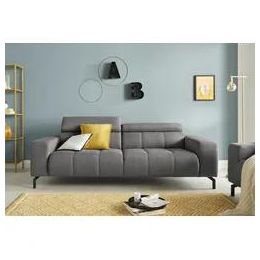 2,5-Sitzer DOMO collection "Cunelli, moderne Sitzn&auml;hte als Designelement, fester Sitzkomfort", grau, B:238cm H:79cm T:104cm, Sofas, whlw. verstellbare Kopfteile, passend f&uuml;r g&auml;ngige Saugroboter