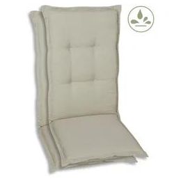 Sesselauflage GO-DE, beige, B:50cm H:120cm, Bezug: 100% Polyester, Polsterauflagen, hoch, wasserabweisend