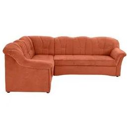 Ecksofa DOMO collection "Papenburg B/T/H: 242/190/84 cm L-Form", orange (terra), B:242cm H:84cm T:190cm, Struktur ( 90% Polyester, 10% Polyacryl);Microfaser PRIMABELLE (100% Polyester);Kunstleder SOFTLUX;Luxus-Microfaser (100% Polyester), Sofas, Ecksofa, wahlweise mit Bettfunktion, Langer Schenkel links oder rechts