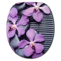 WC-Sitz Sanilo "Vanda", violett, B:37,7cm L:47cm, MDF - Mitteldichte Holzfaserplatte, WC-Sitze