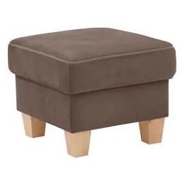 Hocker Home Affaire "Soleo", braun (schoko), B:60cm H:47cm T:60cm, Luxus-Microfaser ALTARA NUBUCK (100% Polyester);Struktur (100% Polyester);Luxus-Microfaser Lederoptik (100% Polyester), Hocker, Sitzhocker, passend zum "Solea"-Ecksofa