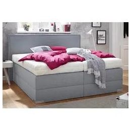 Boxspringbett, grau, Liegefl&auml;che B/L: 140cm x 200cm, H2, Bonnell-Federkernmatratze, Bettrahmen und seitliche Einfassung Unterbox und Obermatratze: Fein-Strukturstoff (77% Polyester, 23% Viskose).;Spiegelfl&auml;che der Matratzen: 100% Polyester, Westfalia Schlafkomfort, Komplettbetten, Boxspringbett