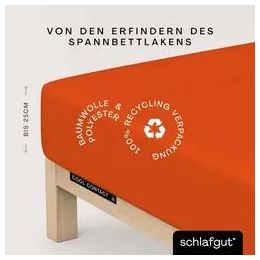 Spannbettlaken Schlafgut "Cool Contact", rot (rot mid), L:200cm, Microfaser, Obermaterial: 100% Polyester, Bettlaken, Spannbettlaken, 100% gek&auml;mmte Mikrofaser
