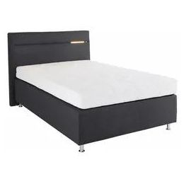 Boxspringbett, grau (strukturstoff anthrazit), mit LED-Beleuchtung, Liegefl&auml;che B/L: 120cm x 200cm, H3, 7-Zonen-Kaltschaummatratze, Bezug Unterbox und Kopfteil: Strukturstoff (77% Polyester und 23% Viskose);Bezug Obermatratze 100% Polyester, waschbar bis 60C, Westfalia Schlafkomfort, Komplettbetten, Boxspringbett, wahlweise mit LED-Beleuchtung