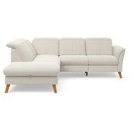 Sit & More Ecksofa SIT & MORE "Romero L-Form", beige (creme), B:250cm H:91cm T:220cm, 90% Polyester 10%Polyamid, Sofas, Ecksofa, wahlweise mit oder ohne TV-Funktion, Bettfunktion, Bettkasten