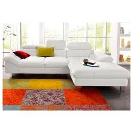 Ecksofa COTTA "Driver L-Form", wei&szlig; (altwei&szlig;), B:268cm H:73cm T:169cm, LEDER BEEFY (ein abgedecktes Spalt-Rindsleder) im Sitz und R&uuml;cken (Korpus in Kunstleder);Luxus-Kunstleder;Kunstleder SOFTLUX;Leder Pampas (echtes Rindsleder), R&uuml;ckseite mit schwarzem Spannstoff bezogen, Sofas, Ecksofa, mit Kopfteilverstellung, wahlweise mit Bettfunktion & Bettkasten