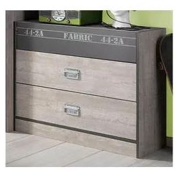 Schubkastenkommode Parisot "Fabric", grau (eschefarben, grau), B:87cm H:77cm T:44cm, Sideboards, mit 3 Schubk&auml;sten