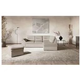 Ecksofa COTTA "Leandra L-Form", beige, B:250cm H:88cm T:90cm, NaturLEDER: Bitte beachten Sie, dass Lederbez&uuml;ge mehr N&auml;hte aufweisen als Stoffbez&uuml;ge.;Kunstleder Softlux;NaturLEDER (echtes Rindsleder) in Sitz und R&uuml;cken.;Luxus-Microfaser (100% Polyester), Sofas, Ecksofa, wahlweise mit Bettfunktion & Bettkasten