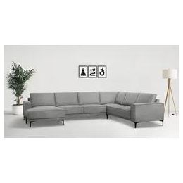 Wohnlandschaft OTTO HOME "OLAND U-Form, XXL, B: 342 cm, Skandi-Design", grau, B:342cm H:85cm T:260cm, 100% Polyester, Sofas, Wohnlandschaft, Skandi-Design in Struktur, Flachgewebe, Luxus-Microfaser, Boucle
