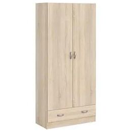 Kleiderschrank Inosign "Space Dreht&uuml;renschrank, Aufbewahrung Kasten Schrank Stauraum", braun (eiche), B:79,4cm H:170,4cm T:35,7cm, Holzwerkstoff, Schr&auml;nke, Kinderkleiderschrank Kleiderschrank Dreht&uuml;renschrank, 2 T&uuml;ren, 3 Einlegeb&ouml;den und 1 breite Schublade, Breite 79 cm