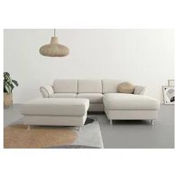 Sit & More Ecksofa SIT & MORE "Apulia L-Form", beige (creme), B:250cm H:78cm T:185cm, Webstoff (100% Polyester);Struktur weich (90% Polyester, 10% Polyamid);Luxus-Microfaser Euphoria (100% Polyester);Samtoptik (100% Polyester), Sofas, Ecksofa, wahlweise Bettfunktion, Bettkasten und Kopf- und Armteilverstellung