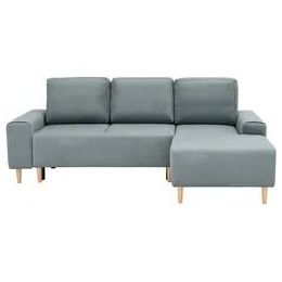 Ecksofa Home Affaire "Samu L-Form", gr&uuml;n (mint), B:235cm H:93cm T:160cm, Microfaser PRIMABELLE (100% Polyester);Samtoptik (100% Polyester);Struktur fein (100% Polyester), Sofas, Ecksofa, wahlweise mit Bettfunktion und Bettkasten