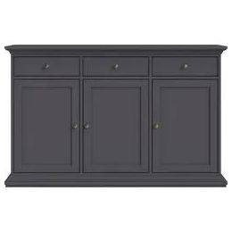 Kommode Home Affaire "Paris", grau, B:143,7cm H:91,66cm T:46,1cm, Holzwerkstoff, Sideboards, Kommode, mit vielen Stauramm&ouml;glichkeiten und einer Rahmenoptik