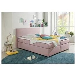 Boxspringbett Home Affaire "Eliana", rosa (flamingo), B:207cm L:210cm, Komplettbetten, Boxspringbett, inkl. Topper, in 4 Breiten, 3 Matratzenarten und 2 H&auml;rtegraden