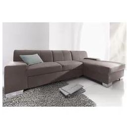 Ecksofa DOMO collection "Star, zeitlose Formensprache, elegante Optik, Breite 248cm, L-Form", grau, B:248cm H:74cm T:150cm, Softlux-Kunstleder;Primabelle-Microfaser;Struktur (90% Polyester und 10% Polyacryl), Sofas, Ecksofa, wahlweise mit Bettfunktion