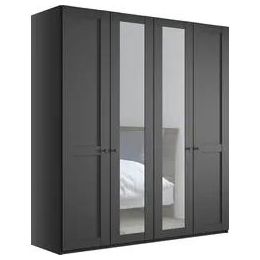 Kleiderschrank Wiemann "G&ouml;teborg, mit 95 &Ouml;ffnungswinkel, Made in Germany", grau (graphit, dekor, kristallspiegel), B:197,3cm H:216cm T:58cm, Glas, Holzwerkstoff, Schr&auml;nke, Kleiderschrank, inkl. Spiegel und T&uuml;rend&auml;mpfung, moderner Landhausstil
