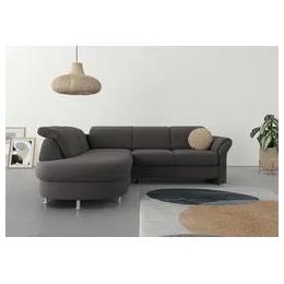 Sit & More Ecksofa SIT & MORE "Apulia L-Form", grau (fango), B:250cm H:78cm T:212cm, Webstoff (100% Polyester);Struktur weich (90% Polyester, 10% Polyamid);Luxus-Micofaser Euphoria (100% Polyester);Samtoptik (100% Polyester), Sofas, Ecksofa, wahlweise Bettfunktion, Bettkasten und Kopf- und Armteilverstellung