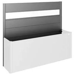 Sichtschutzelement BioHort, grau (dunkelgrau, metallic), H:91cm, Stahlblech, Zaunelemente, f&uuml;r Hochbeet DaVinci