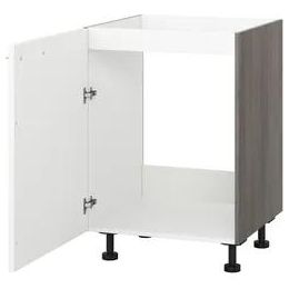 Sp&uuml;lenunterschrank KOCHSTATION "KS-Trea SP60", wei&szlig; (wei&szlig;, eichefarben grau), B:60cm H:75cm T:56cm, Schr&auml;nke, Breite 60 cm, H&ouml;he 75 cm