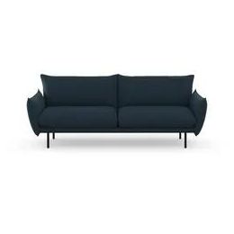 3-Sitzer Home Affaire "Stine", blau, B:226cm H:86cm T:86cm, Struktur (100% Polyester);Struktur weich (85% Polyester/15% Nylon);Samtoptik (100% Polyester), Sofas, Besonderes Design durch Kissenoptik und Keder, by Morten Georgsen