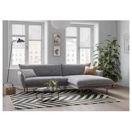 Ecksofa OTTO HOME "Stine L-Form", grau, B:249cm H:86cm T:159cm, Struktur (100% Polyester);Struktur weich (85% Polyester/15% Nylon);Samtoptik (100% Polyester), Sofas, Ecksofa, Besonderes Design durch Kissenoptik und Keder, by Morten Georgsen