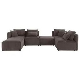 Wohnlandschaft OTTO HOME "N&ouml;re U-Form", braun, B:340cm H:86cm T:172cm, 92% Polyester, 8% Polyamid, Sofas, Wohnlandschaft, 5 Teile, in vielen Bezugsqualit&auml;ten und Farben s. auch "N&ouml;re"