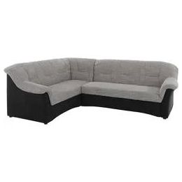 Ecksofa DOMO collection "Sarafina zeitlos&bequem, optional mit Federkern, Breite 240cm, L-Form", schwarz-wei&szlig; (schwarz, wei&szlig;, grau), B:240cm H:83cm T:190cm, Microfaser PRIMABELLE (100% Polyester) / Struktur (90% Polyester; 10% Polyacryl);Luxus-Microfaser (92% Polyester, 8% Nylon);Microfaser PRIMABELLE (100% Polyester), Sofas, Ecksofa, wahlweise mit Bettfunktion