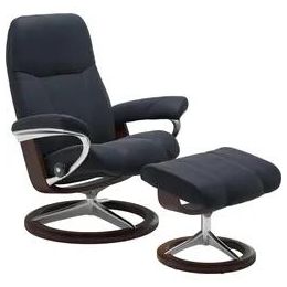 Relaxsessel stressless "Consul", blau (shadow blau paloma), B:91cm H:102cm T:79cm, Leder BATICK: BATICK ist ein leicht korrigiertes, durchgef&auml;rbtes und genarbtes M&ouml;belleder, bei dem die meisten Unebenheiten und Spuren in der Regel entfernt wurden.;Leder PALOMA: PALOMA ist ein durchgef&auml;rbtes Semianilin-M&ouml;belleder mit nat&uuml;rlicher Narbung.;ROHLEDER Stoff Q2 FARON: Ein fester zuverl&auml;ssiger Boucl&eacute; mit 