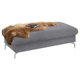 Polsterhocker W.Schillig "piedroo, Designsofa mit tollem Sitzkomfort, bequem, L-Form", grau (dolphin r66), B:141cm H:42cm T:70cm, Chenille-Flachgewebe R66 (85% Polyester, 15% Nylon), Hocker, Polsterhocker, F&uuml;&szlig;e in Silber matt