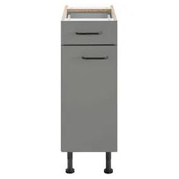 Unterschrank Optifit "Elga", grau (basaltgrau, basaltgrau), B:30cm H:87cm T:58,4cm, Holzwerkstoff, Schr&auml;nke, Unterschrank, mit Soft-Close-Funktion, h&ouml;henverstellbaren F&uuml;&szlig;e, Breite 30 cm