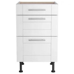 Unterschrank KOCHSTATION "KS-Ahus", wei&szlig; (wei&szlig; matt, wei&szlig;), B:50cm H:87cm T:58,4cm, Schr&auml;nke, Unterschrank, Breite 50 cm