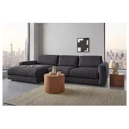 Ecksofa Home Affaire "Bloomfield, elegant, viel Platz, Mega Couch, Breite 303cm, L-Form", braun (obsidian), B:303cm H:84cm T:176cm, 100% Polyester, Sofas, Ecksofa, extra tiefe Sitzfl&auml;che, wahlweise mit Sitztiefenverstellung