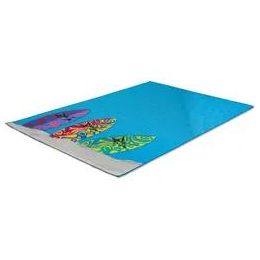 Teppich Sansibar "Rantum Beach SA-018", blau, B:60cm H:5mm L:100cm, Polypropylen, Teppiche, Teppich, Flachgewebe, modernes Design, Surfboards, In- und Outdoor geeignet