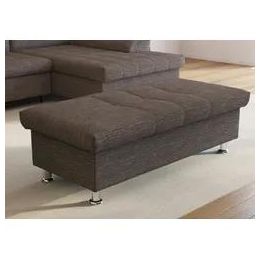 Hocker DOMO collection "Franzi", beige (beige, braun), B:136cm H:43cm T:64cm, 90% Polyester, 10% Acryl, Hocker, Hocker mit Stauraum Polsterhocker, inklusive Stauraum