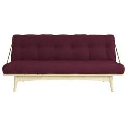 Schlafsofa KARUP DESIGN "Folk", rot (bordeaux), B:190cm H:90cm T:130cm, 80% Baumwolle + 20% polyester, Sofas, Schlafsofa, aus massiven Kiefernholz, inkl. Futonmatratze