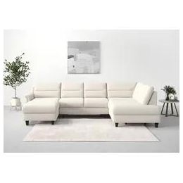 Sit & More Wohnlandschaft SIT & MORE "Far&ouml; U-Form", beige (creme), B:325cm H:90cm T:187cm, Sofas, Wohnlandschaft, inklusive Federkern, wahlweise mit Bettfunktion und Bettkasten