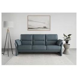 3-Sitzer DOMO collection "Pina, schmale Armlehnen, mit Federkern, kompakt & elegant", blau (petrol), B:219cm H:95cm T:88cm, 100% Polyester, Sofas, Hoher Sitzkomfort, Luxus-Microfaser Lederoptik, petrol, Breite 219 cm