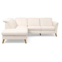 Sit & More Ecksofa SIT & MORE "Romero L-Form", beige (creme), B:250cm H:91cm T:220cm, 100% Polyester, Sofas, Ecksofa, wahlweise mit oder ohne TV-Funktion, Bettfunktion, Bettkasten